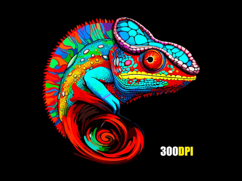 Colorful Chameleon Clipart: Vibrant PNG Design (digital Download) - Etsy