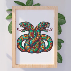 Aztec Dual Snake PNG: Tribal Pattern Clipart (digital Download) - Etsy