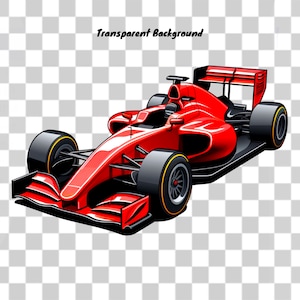 Red Race Car Clipart: Transparent PNG for Commercial Use - Etsy