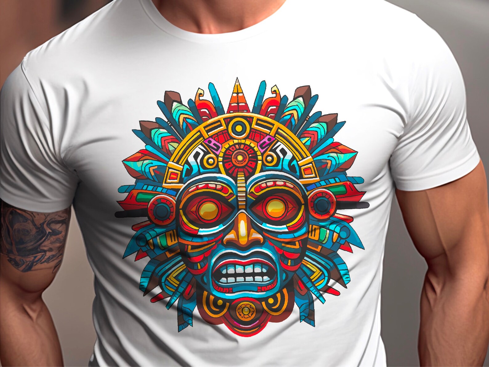 Aztec Png Aztec Masks Png 4 Colorful Aztec Clipart Mask - Etsy