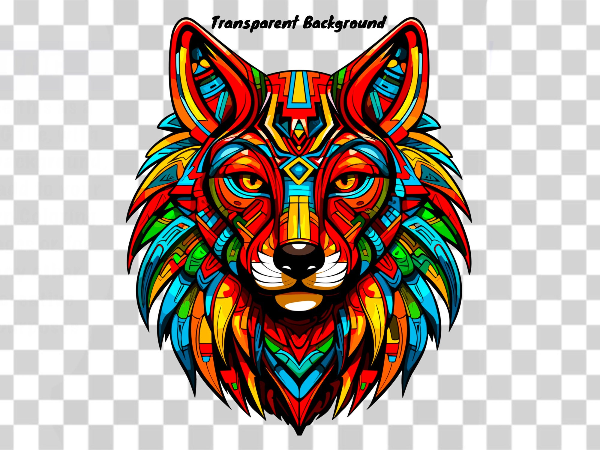 Aztec Png Aztec Coyote Png, Colorful Aztec Clipart Design of Aztec Art ...