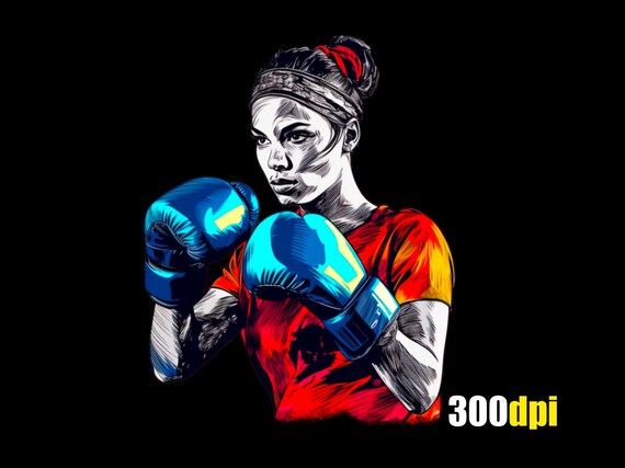Women Boxing Clipart Female Boxer Strong Pretty Boxing Gloves Stock