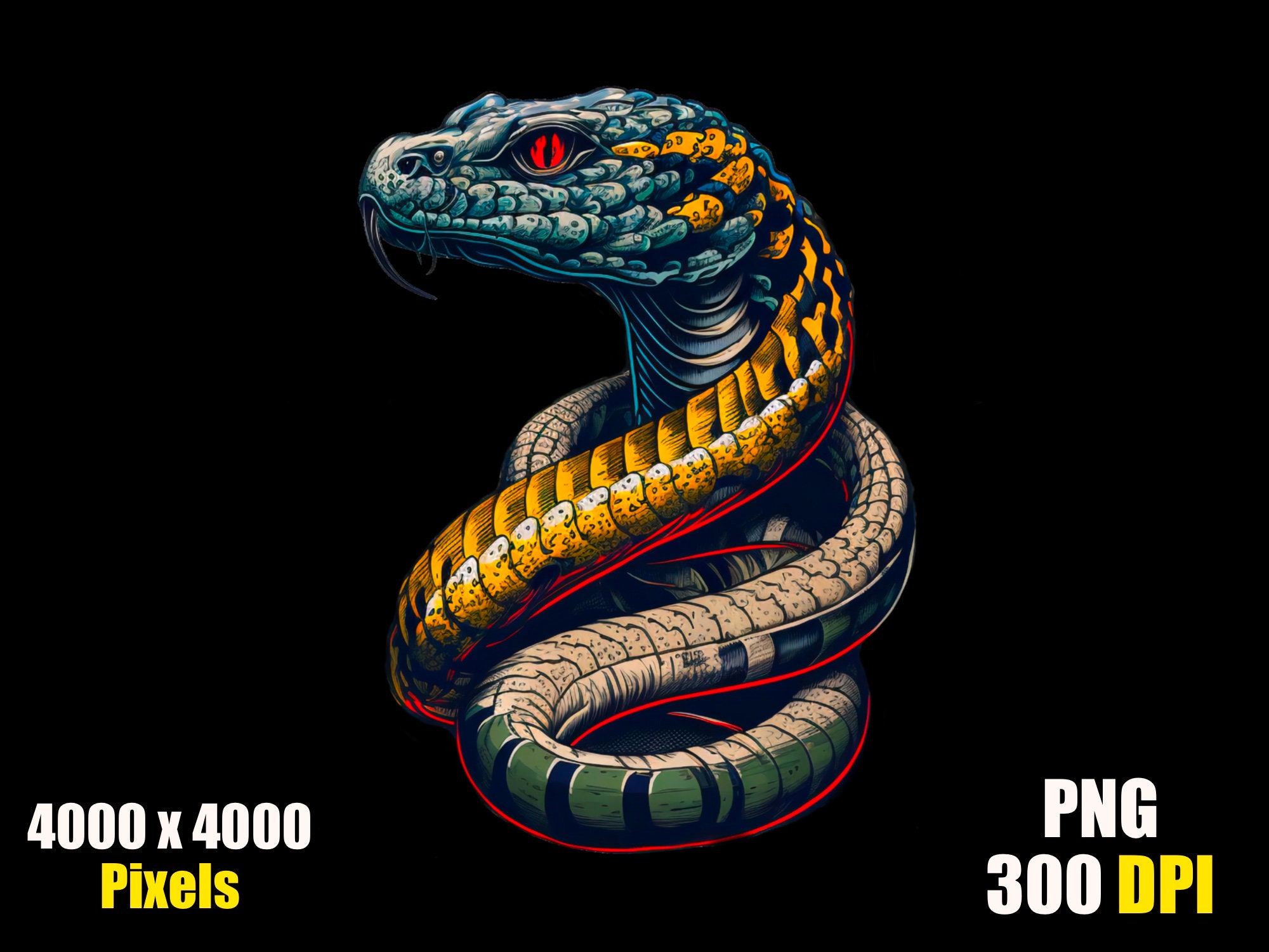 Snake PNG Snake Vector Art Snake Clipart Design for Snake Lovers Snake ...