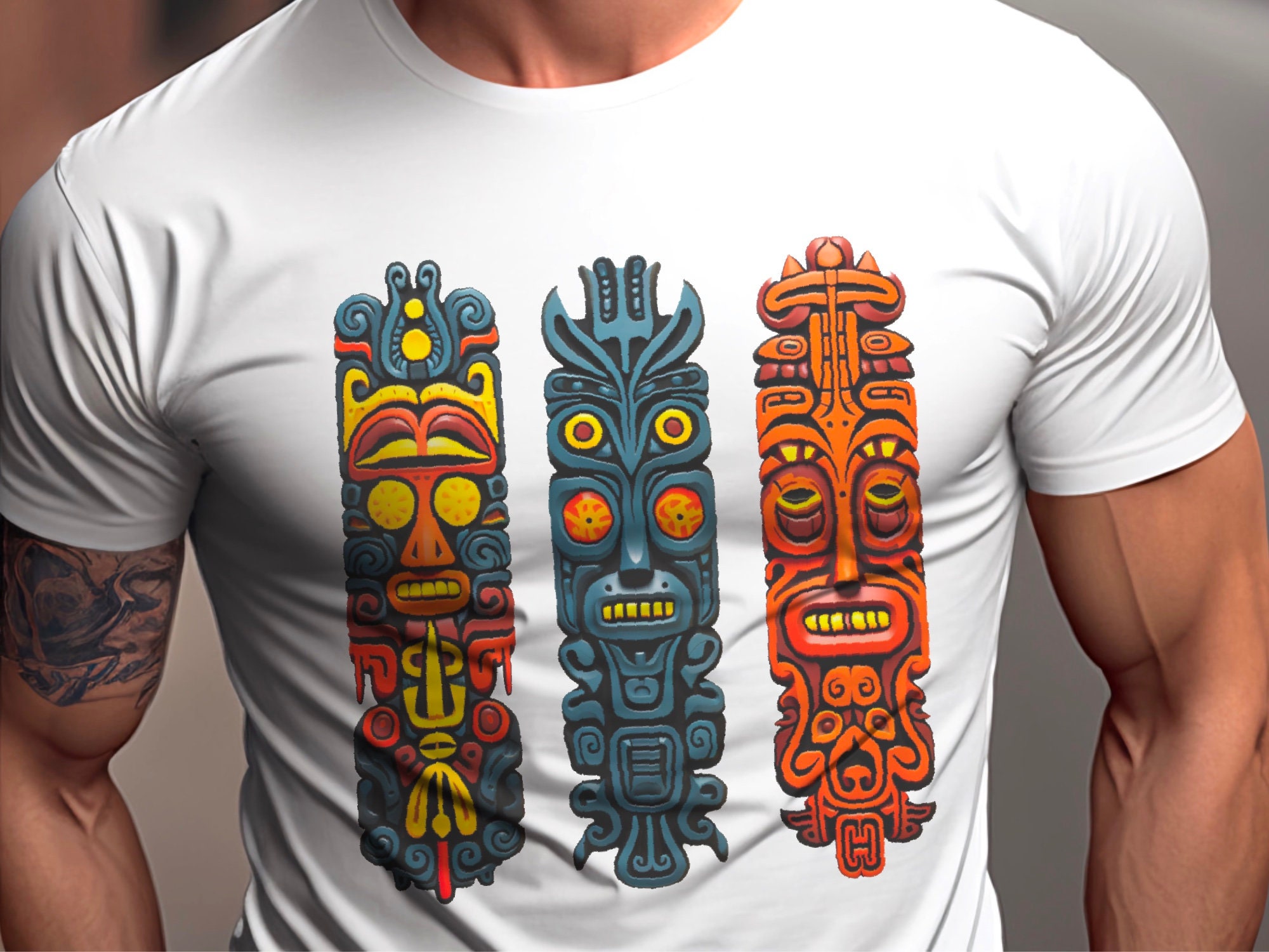 Aztec Png Aztec Totems Png Colorful Aztec Clipart Design of - Etsy