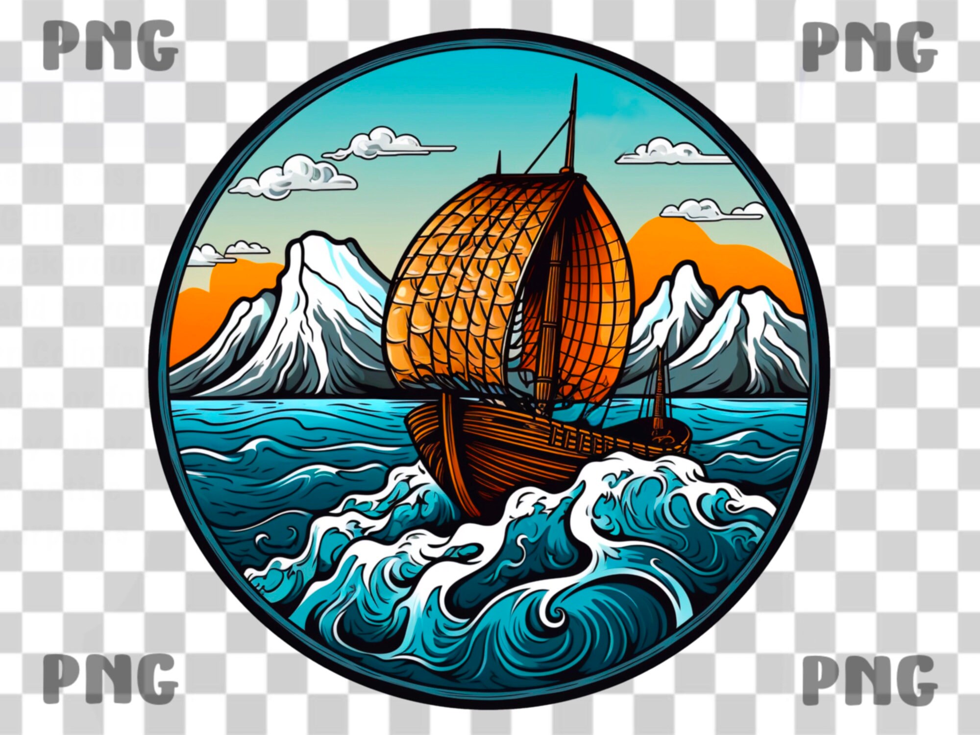 Viking Clipart Png Viking Boat PNG Sublimation Transparent Background ...