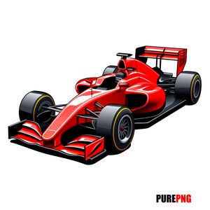 Red Race Car Clipart: Transparent PNG for Commercial Use - Etsy