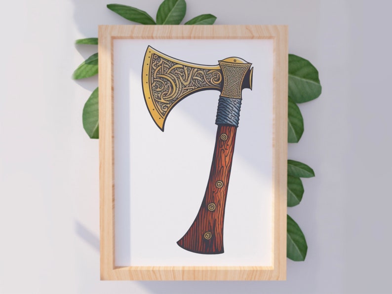 4 Viking Axe Graphic Png Files, Valhalla, Norse Man Axe Digital Design ...