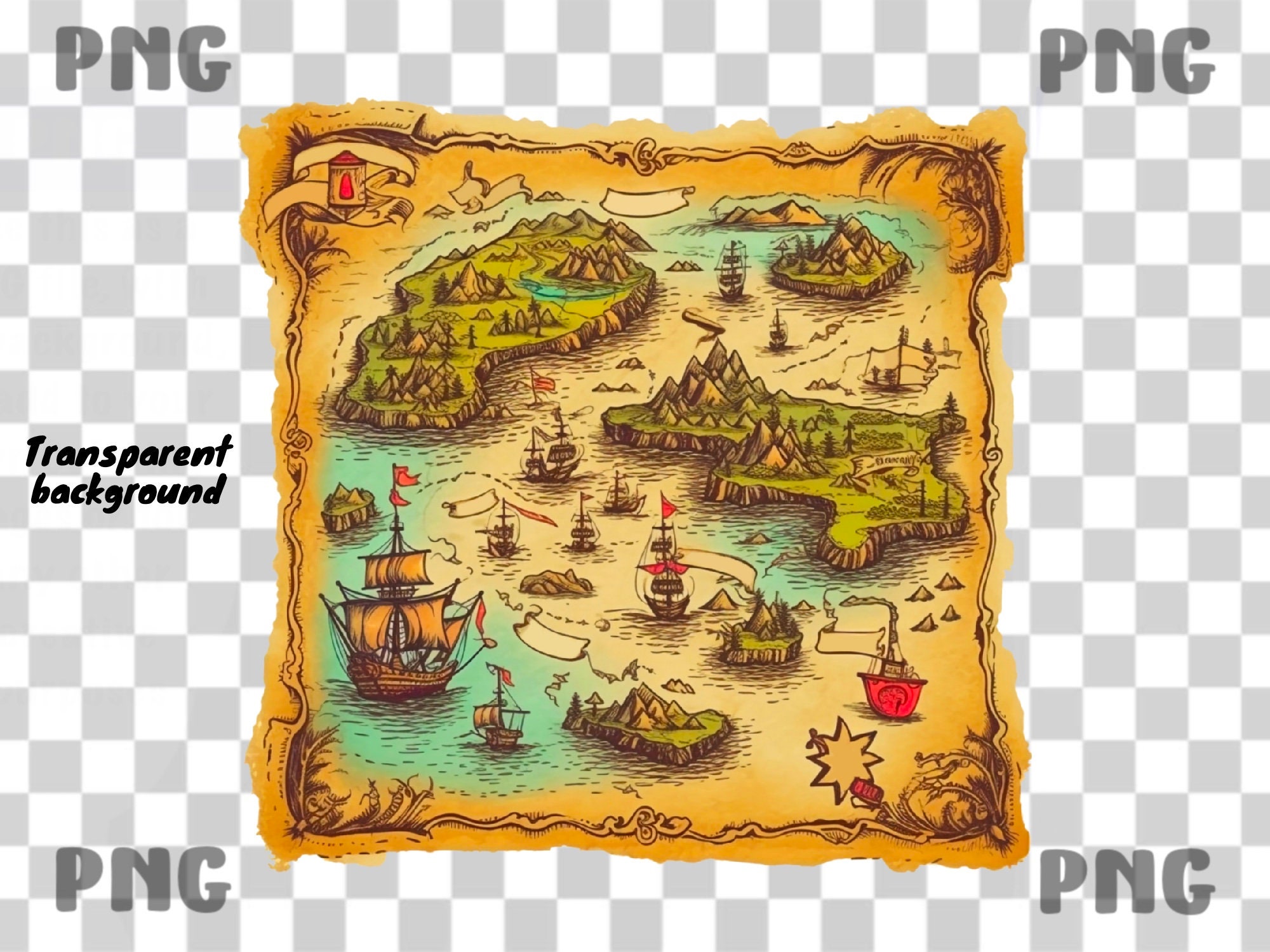 Pirate PNG Pirate Map Clipart Transparent Background Pirate Png File ...