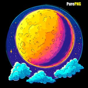 Full Moon Clipart: Transparent PNG for Commercial Use (digital Download ...