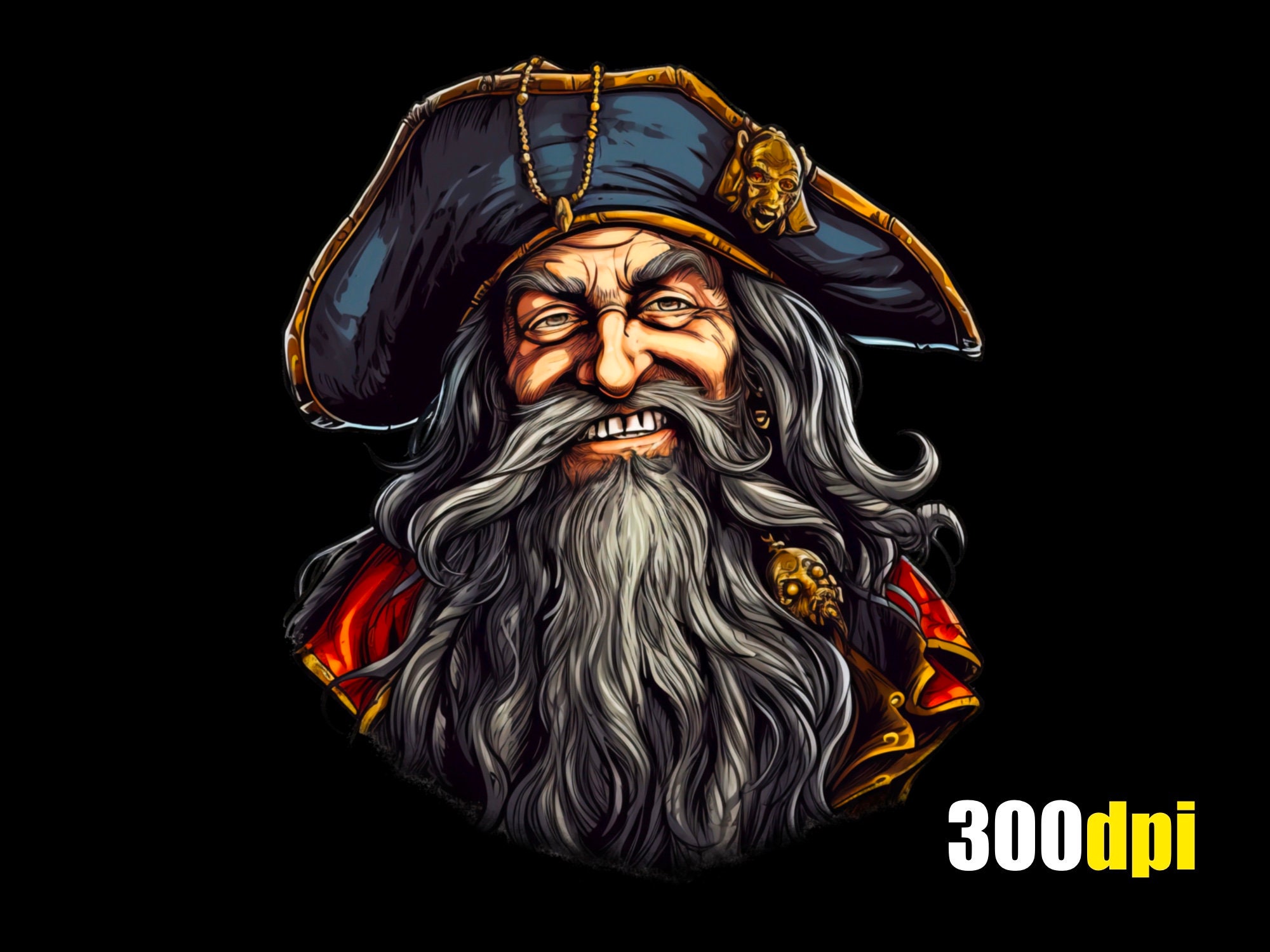 Pirate Captain PNG Clipart: Transparent Background, Commercial Use - Etsy