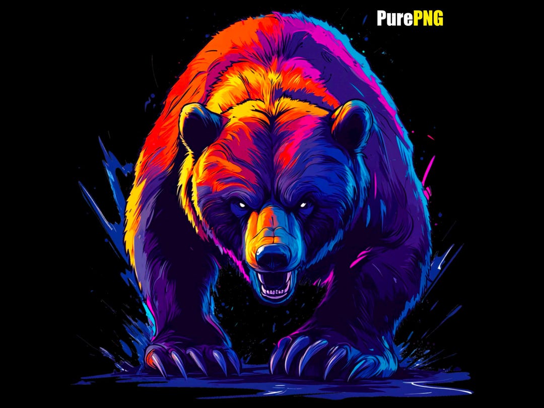 Ferocious Bear Clipart: Transparent PNG (digital Download) - Etsy