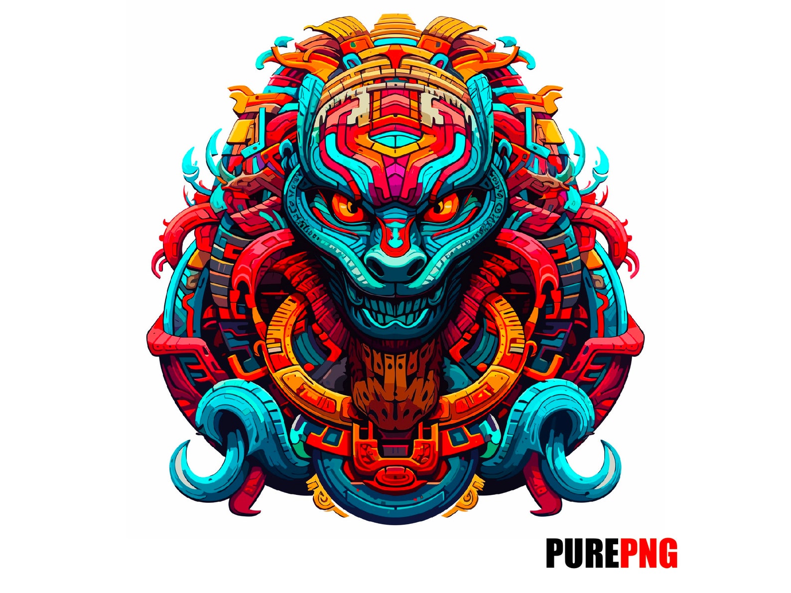 Aztec Png Aztec Serpent God Png Colorful Aztec Clipart Design - Etsy