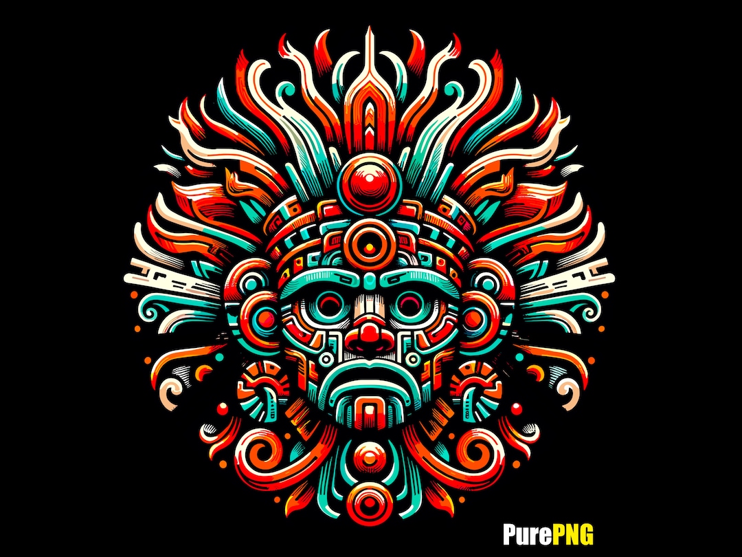Aztec Png, God of Fire, Huehueteotl, Aztec Clipart Pattern Design Art ...