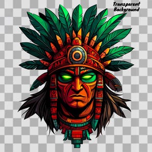 Green Eyed Aztec Warrior Clipart: PNG Digital Download - Etsy