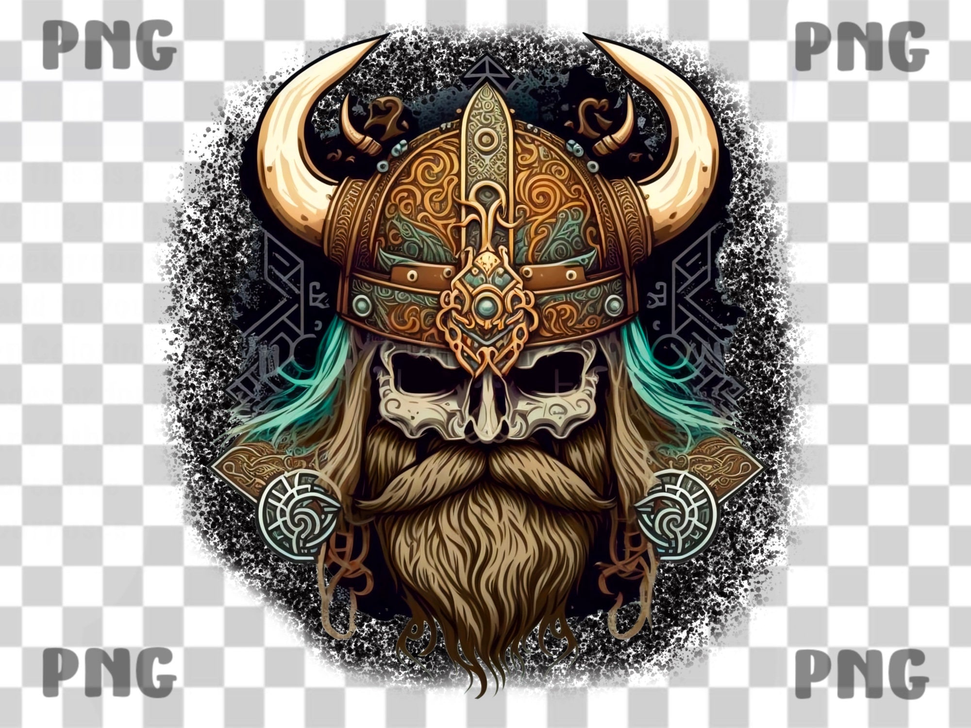 Viking Skull PNG: Spray Paint Pattern Digital Design (downloadable) - Etsy