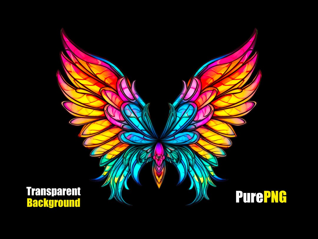 Colorful Fairy Wings PNG Clipart: Transparent Background, Commercial ...