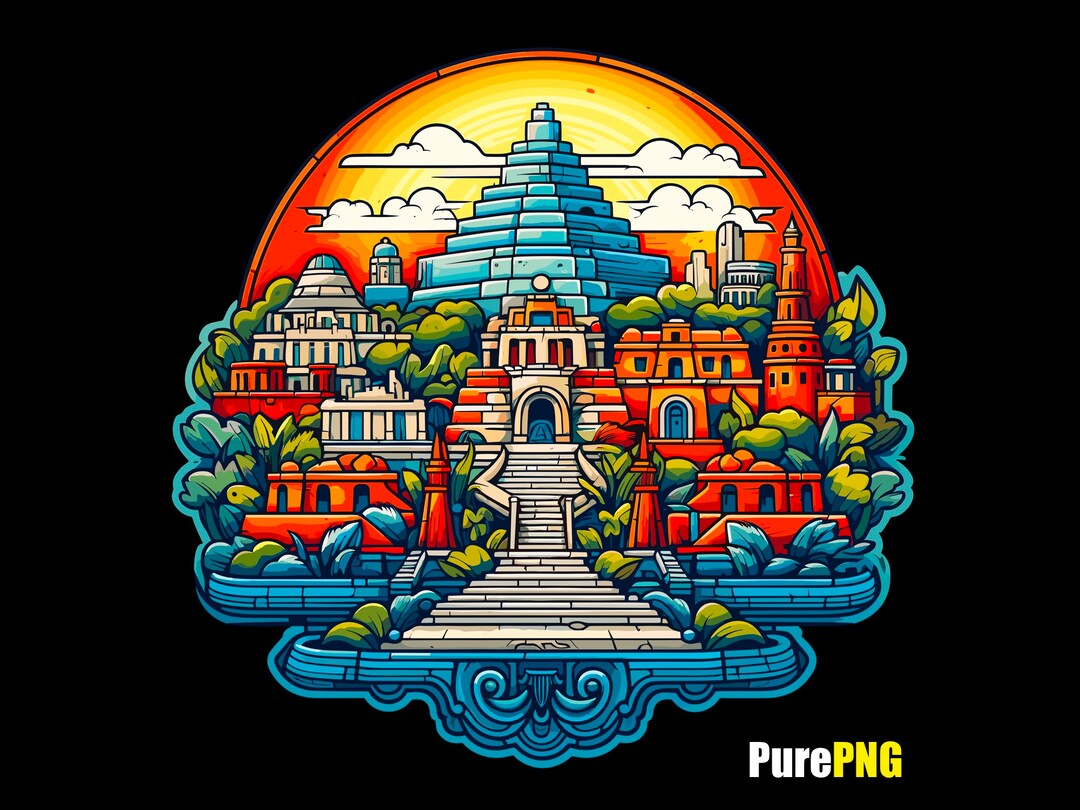 Aztec Png Aztec City of Tenochtitlan Png, Colorful Aztec Clipart Design ...