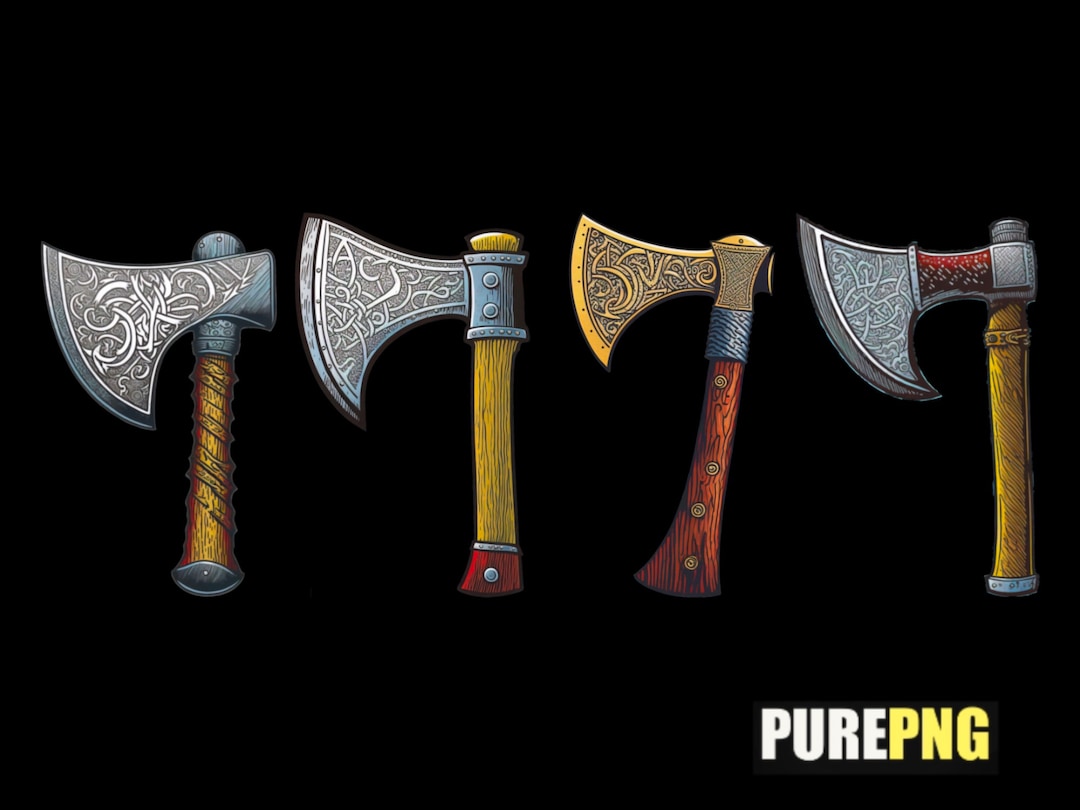 4 Viking Axe Graphic Png Files, Valhalla, Norse Man Axe Digital Design ...
