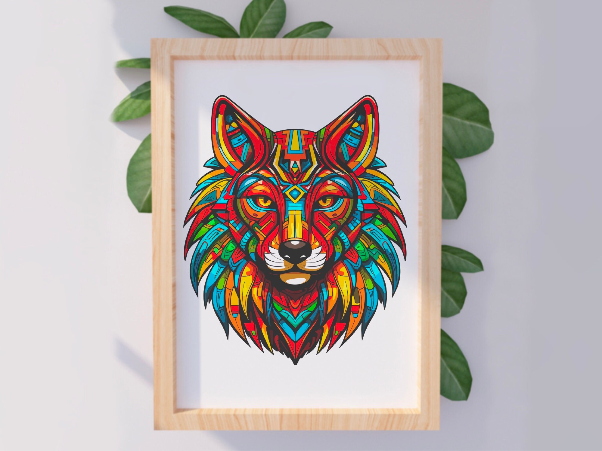 Aztec Png Aztec Coyote Png Colorful Aztec Clipart Design of - Etsy