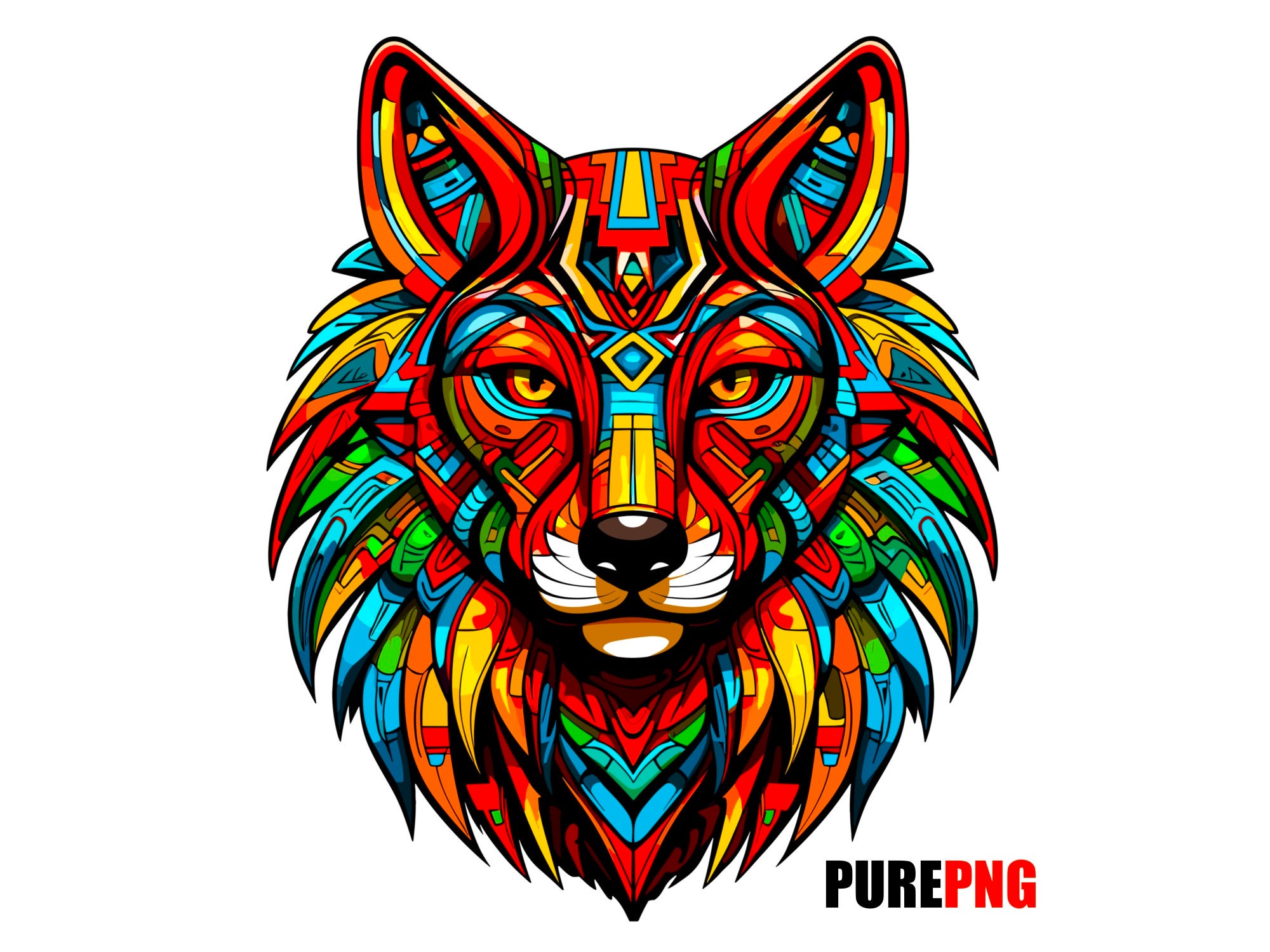 Aztec Png Aztec Coyote Png, Colorful Aztec Clipart Design of Aztec Art ...