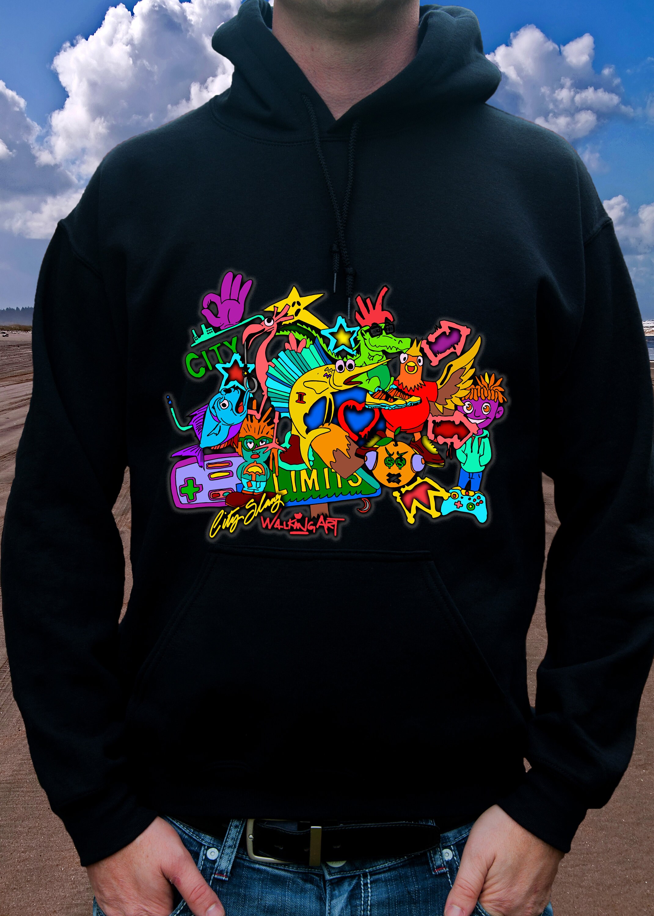 NFT Walking Art Hoodie OFF Black PULL Over Soft - Etsy