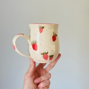Made to Order Handpainted Strawberry Mug | Handmade Mugs | Handmade ...