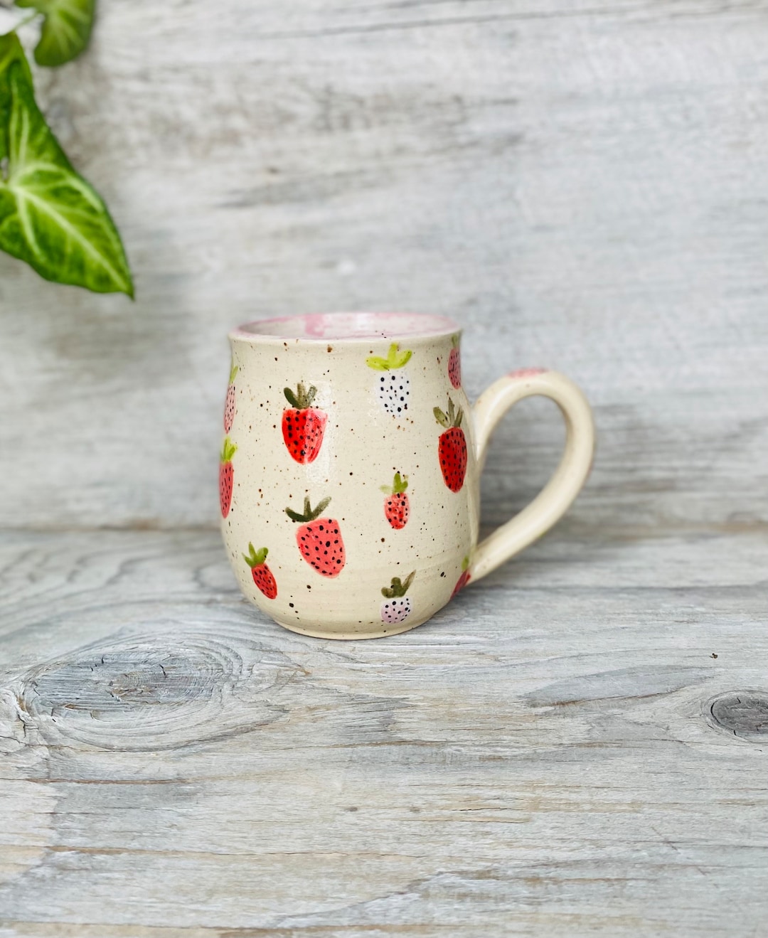 Made to Order Handpainted Strawberry Mug Handmade Mugs Handmade Pottery ...