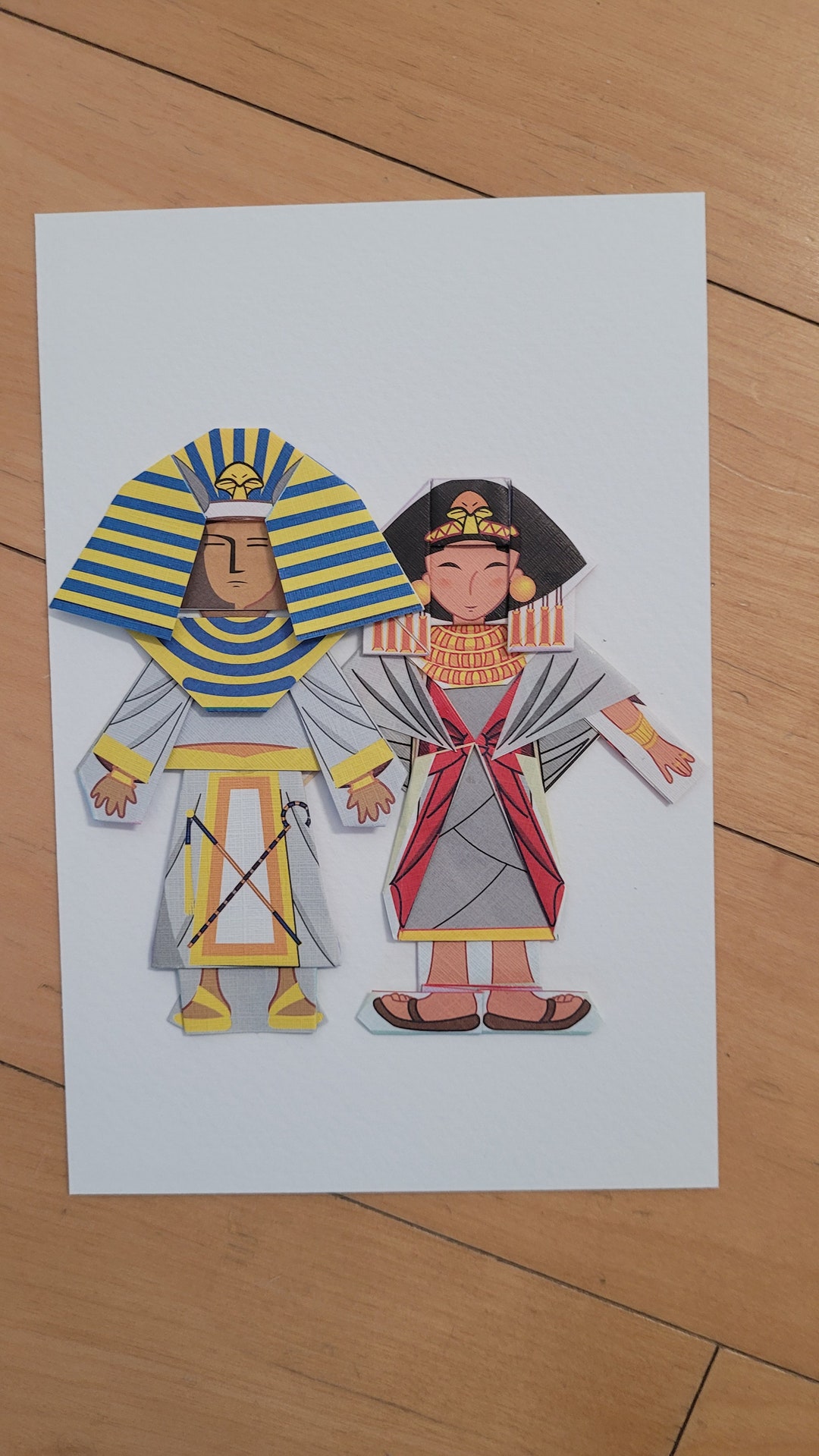 Egyptian Traditional Costume Print Origami Handmade Postcard - Etsy