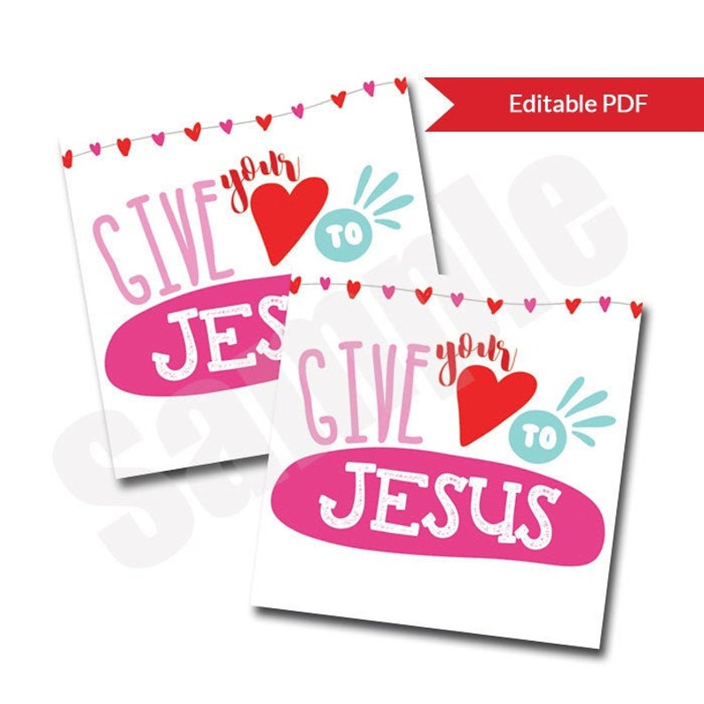 Printable Christian Valentine Give Your Heart to Jesus Valentine's Day ...