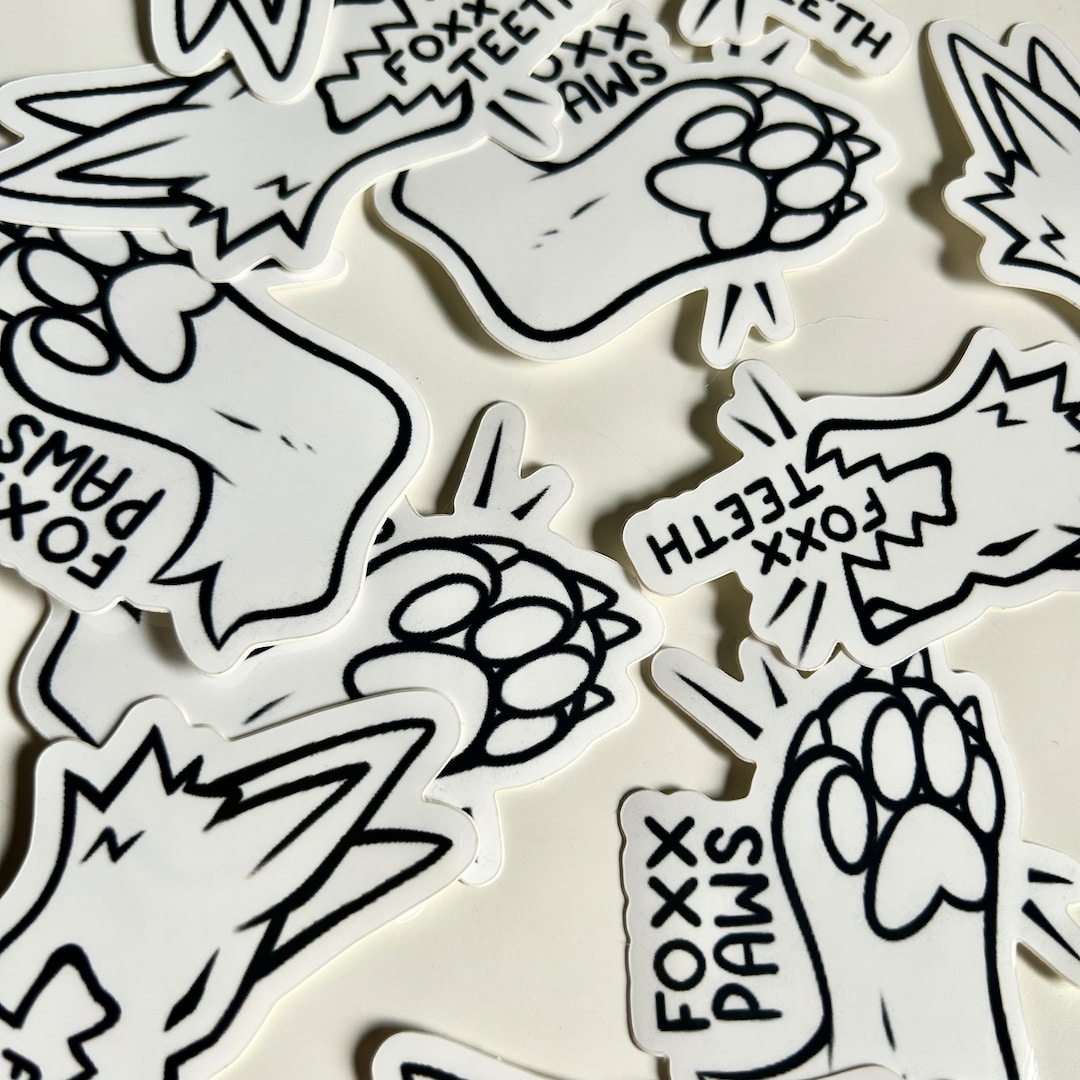 Logo Foxx Maws Vs Paws Gloss Vinyl Stickers - Etsy