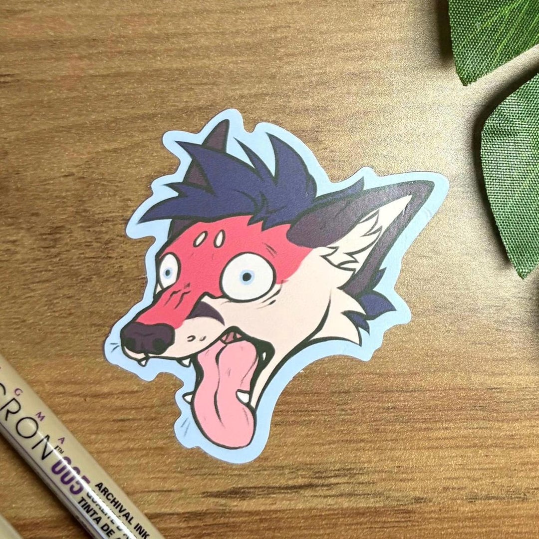 Goofy Fox Sticker, Silly Furry Gifts for Your Laptop - Etsy