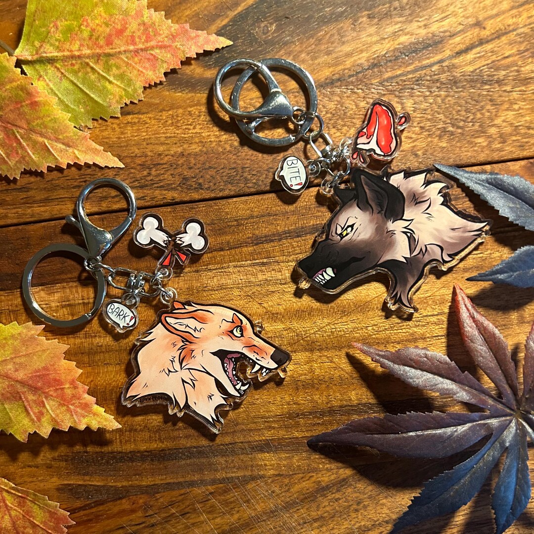 Two Piece Wolf Keychain Set, Werewolf and Monster Lover Gifts, Keychain ...