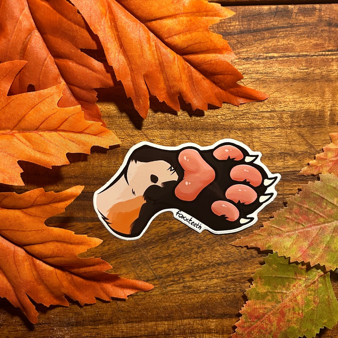 Cute Fox Paw Animal Laptop Sticker, Cute Fox Furry Sticker, Maws Vs ...
