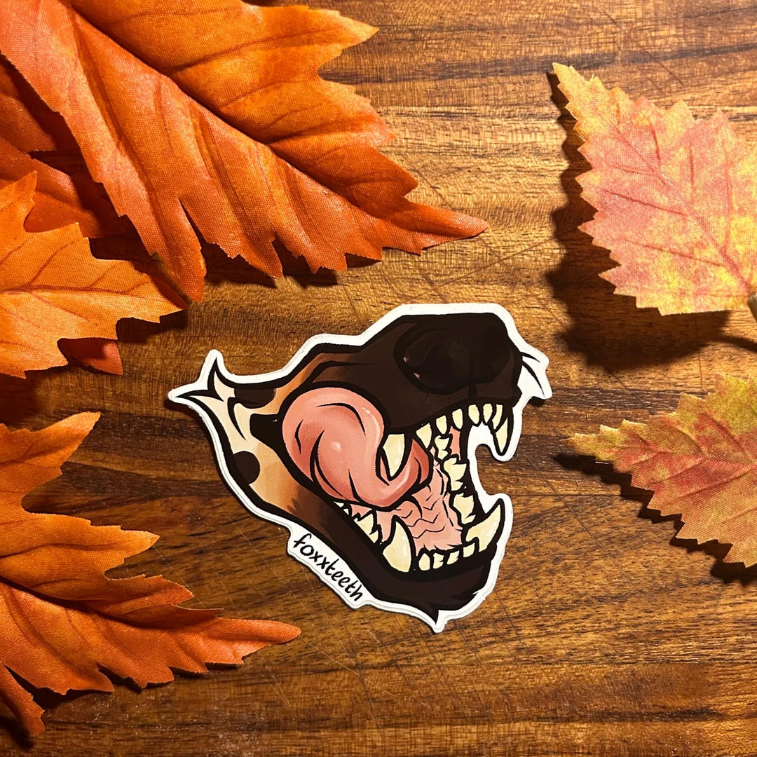 Fierce Hyena Animal Laptop Sticker, Cheeky Hyena Furry Sticker, Maws Vs ...