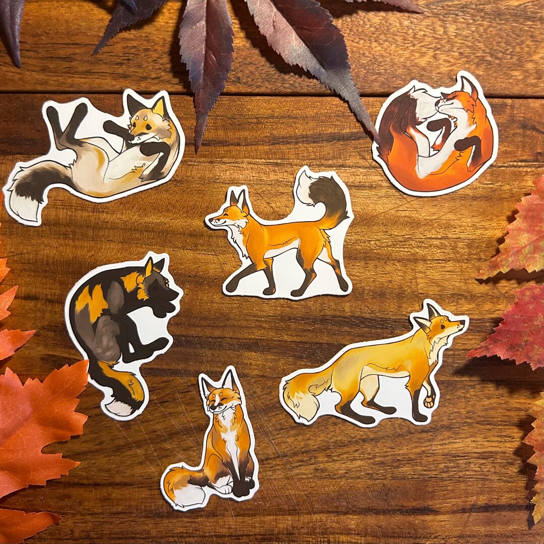 Set of Fox Stickers, Ecology Inspired Gifts for Animal Lovers, Wildlife ...