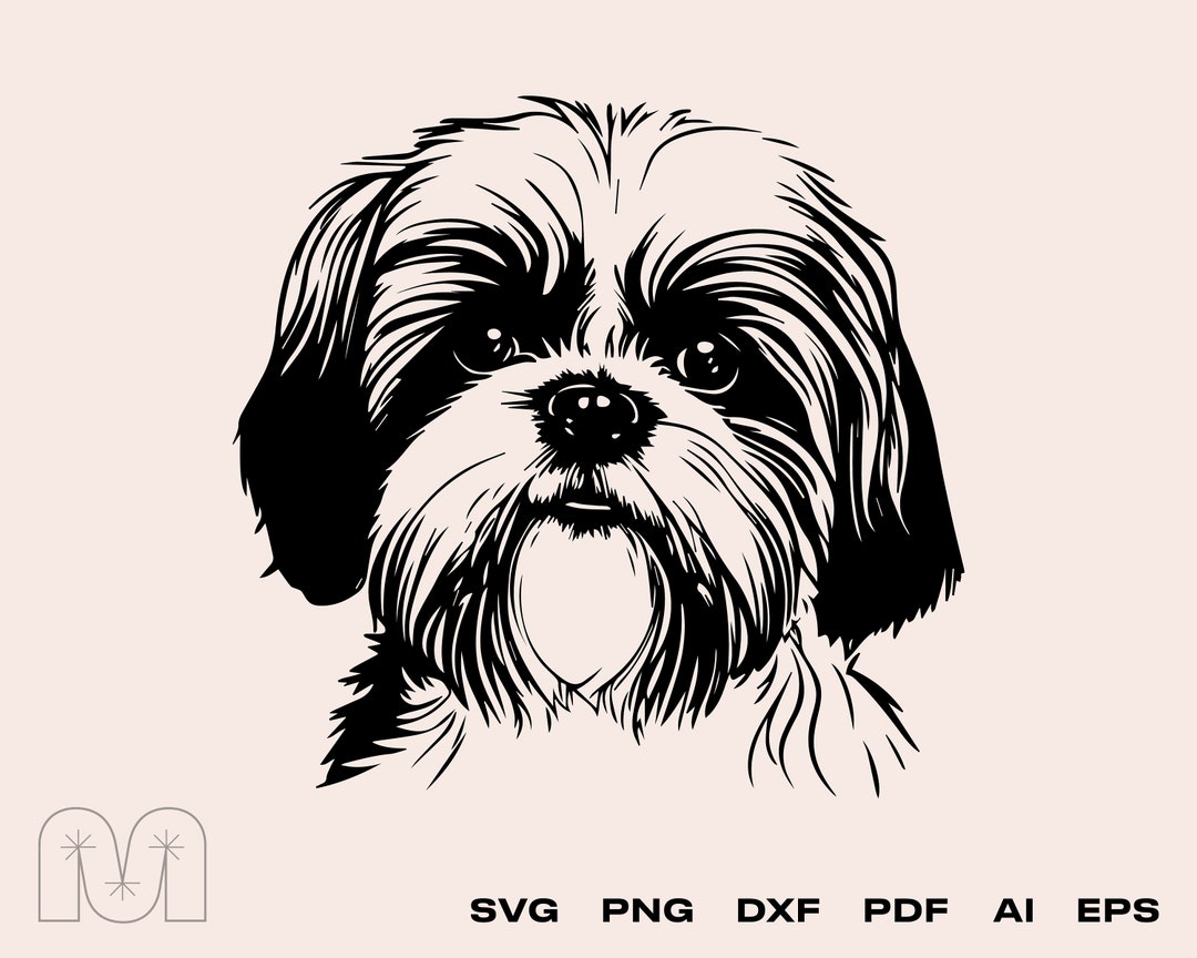 Shih Tzu Dog SVG + PNG, Animal, Dog Breed, Dog Mom, Svg File ...