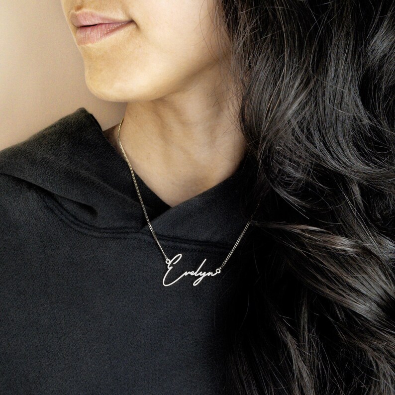 Signature Name Necklace in Stainless Steel • Custom Name Necklace ...