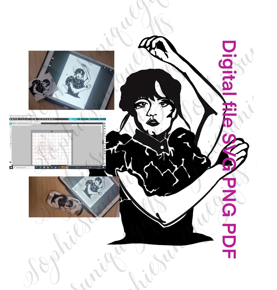 Wednesday Addams Svg Png Pdf Jpeg Cutting File Cricut Cameo Silhouette ...