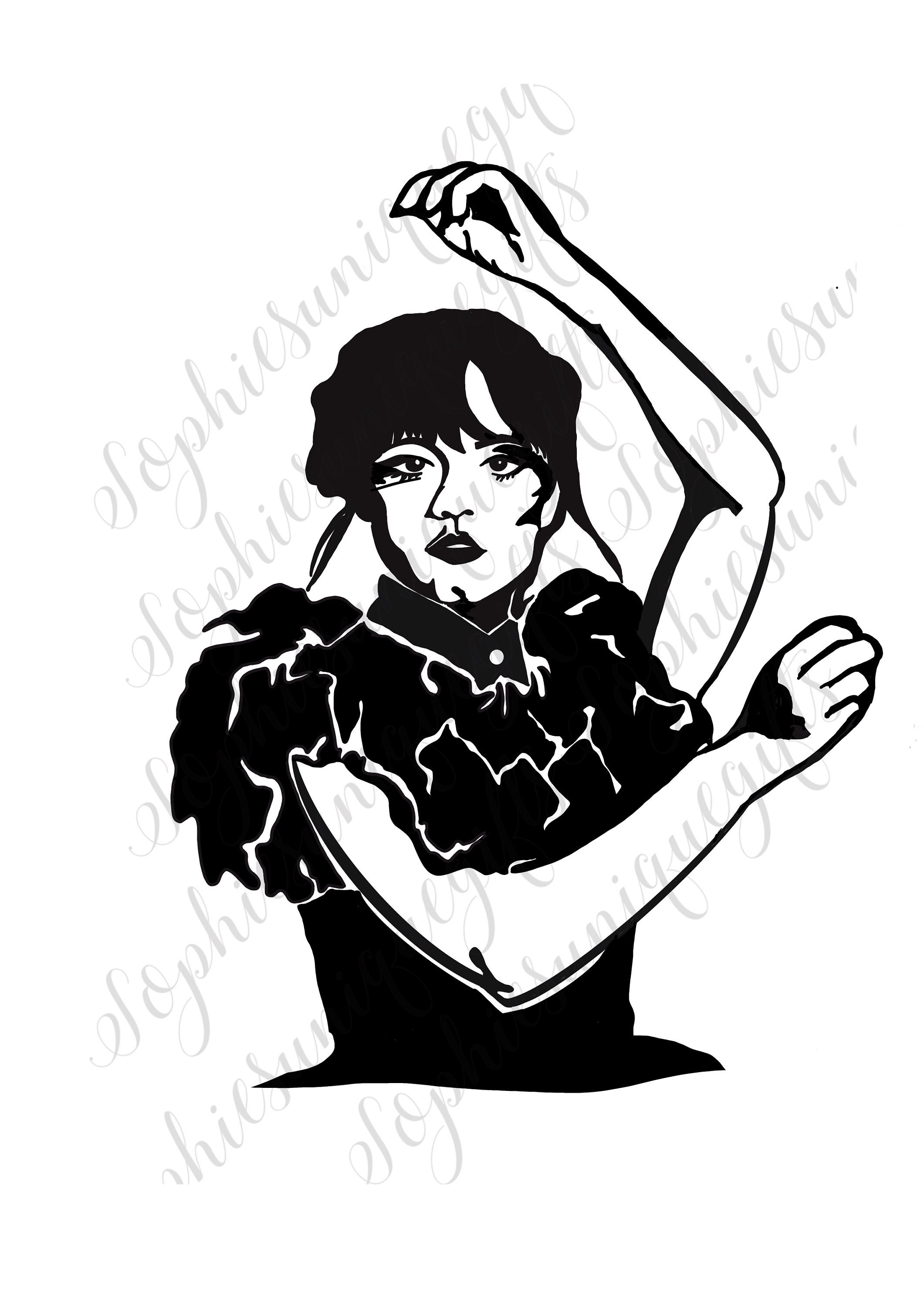 Wednesday Addams Svg Png Pdf Jpeg Cutting File Cricut Cameo Silhouette ...