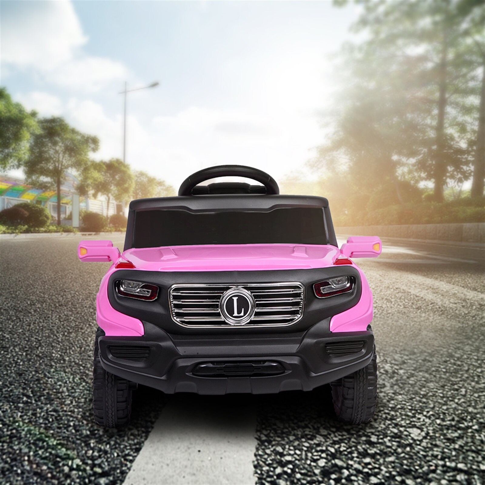 Pink Electric Car, Single Drive Children Car With Music and Remote ...