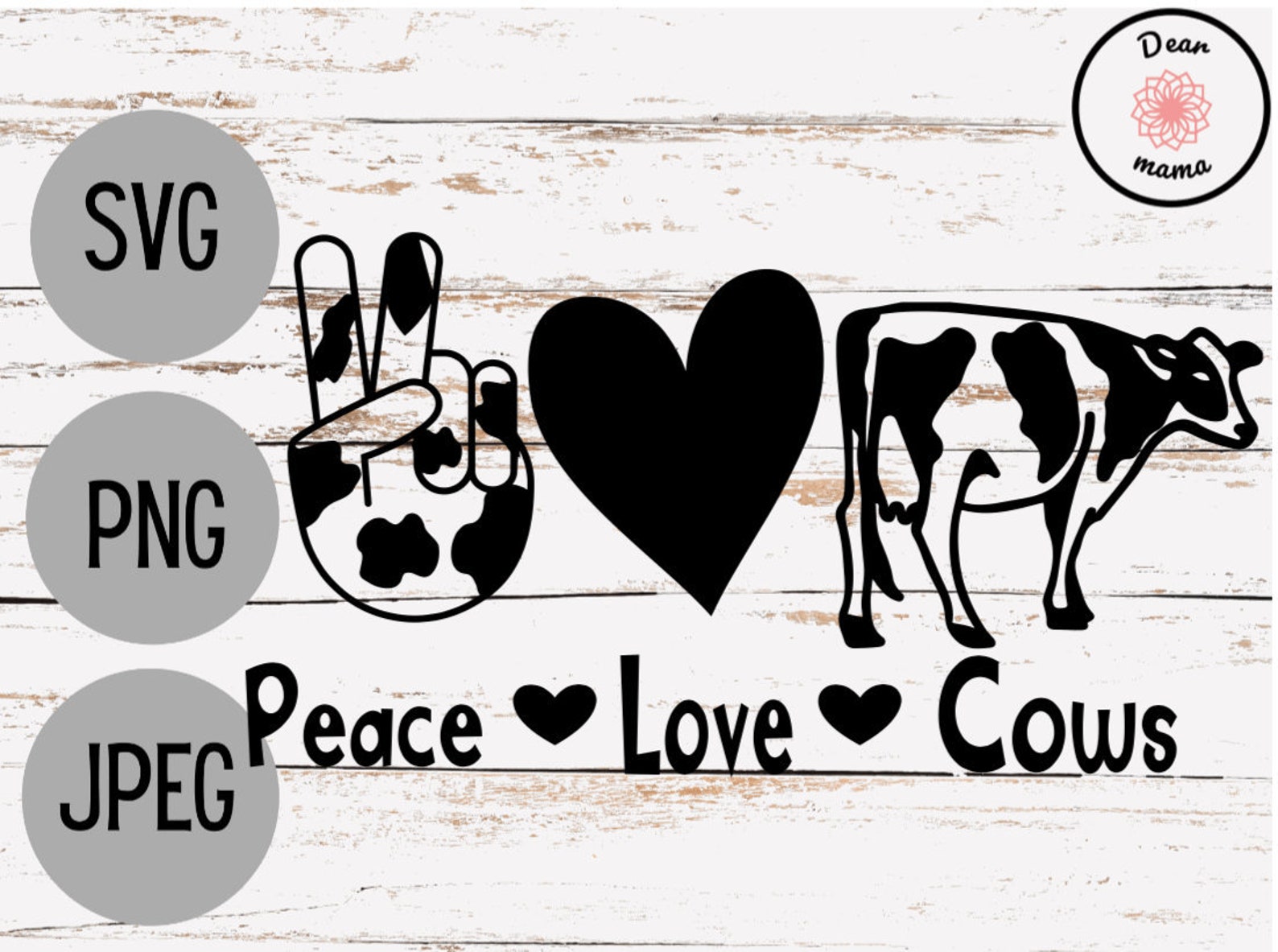 Peace Love Cows SVG - Etsy