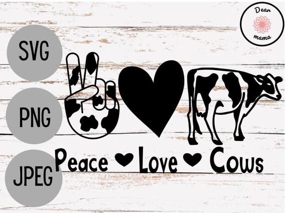 Peace Love Cows SVG | Etsy