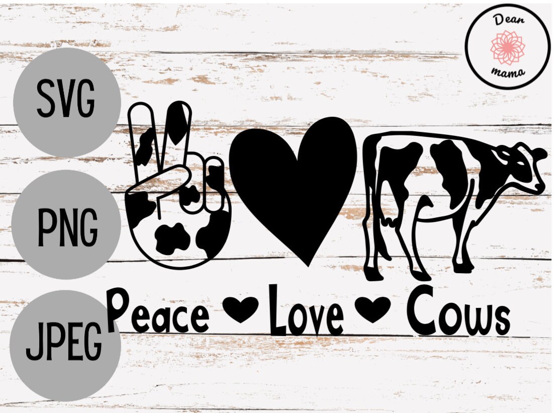 Peace Love Cows SVG - Etsy