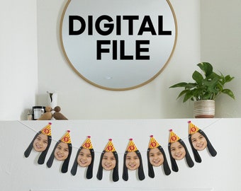 Birthday Banner Face Digital - Etsy