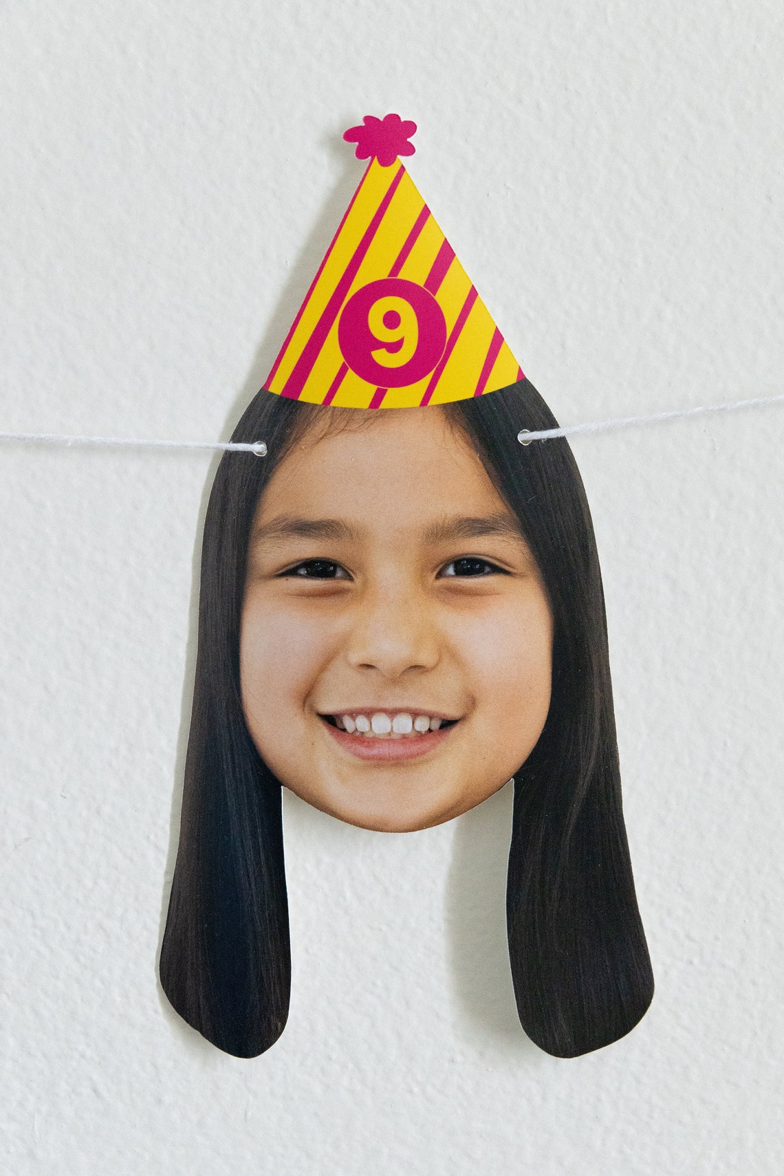 Customizable Face Banner with Birthday Hat Custom Birthday | Etsy