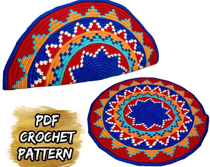 Tapestry Crochet Pattern, Mochila Bag Pattern, Moon Mochila Bag, Wayuu ...