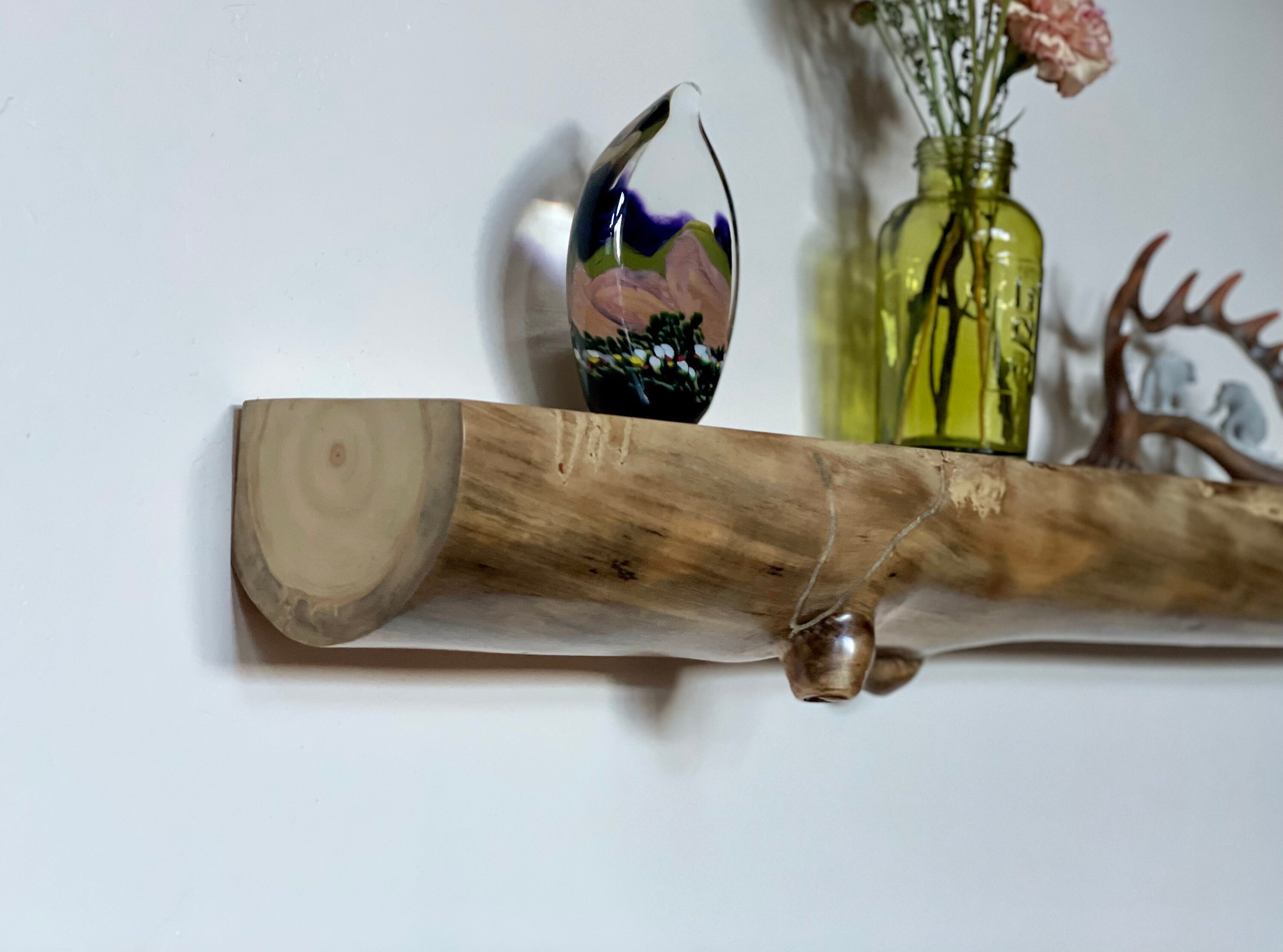 Floating Wall Shelf Wall Shelf Wood Shelf Half Log Shelf - Etsy