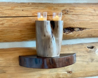 Floating Log Slice Shelf - Etsy