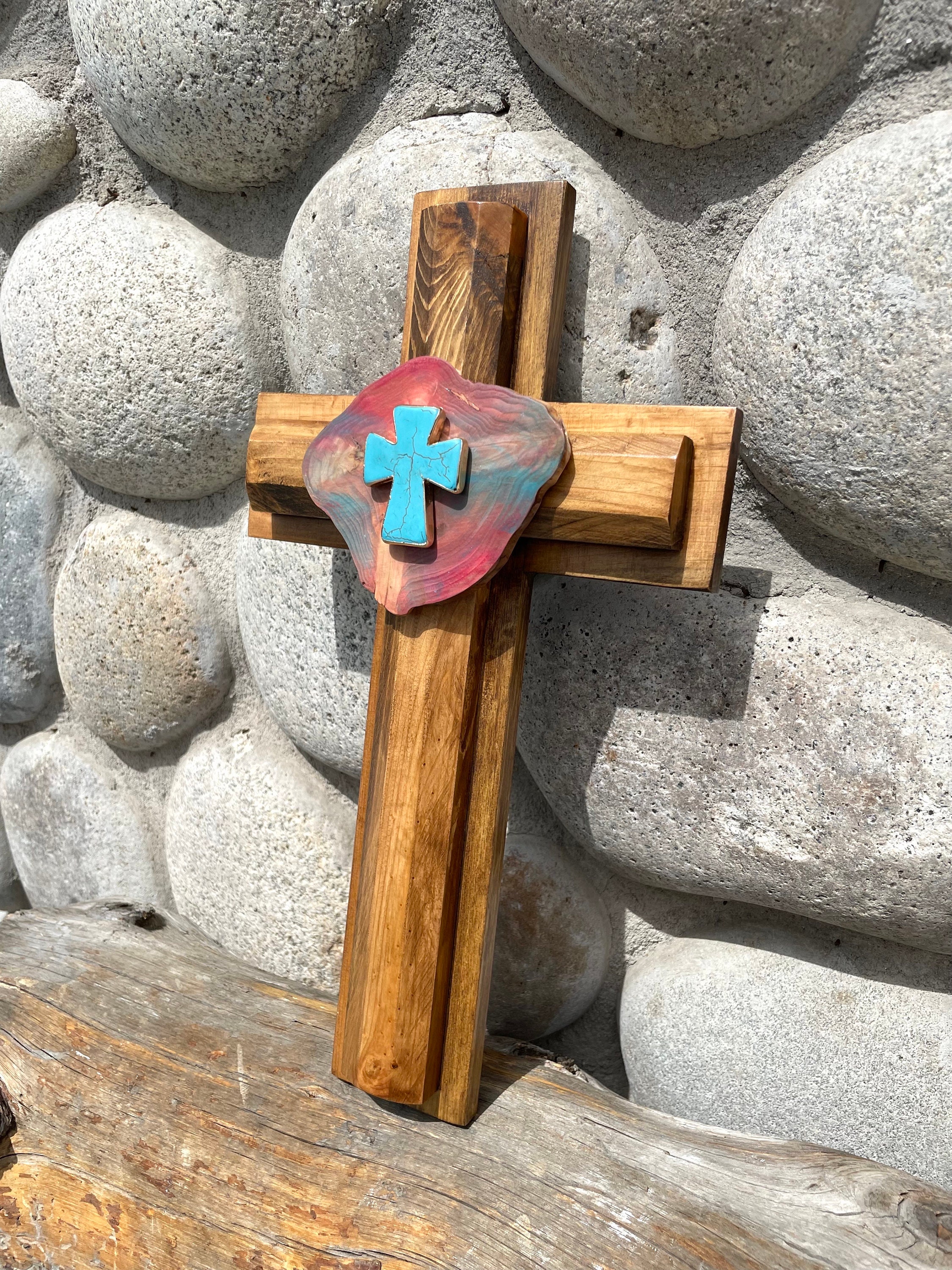 Reclaimed Wood Cross, Wood Wall Cross, Wood Slice Cross, Layered Cross ...