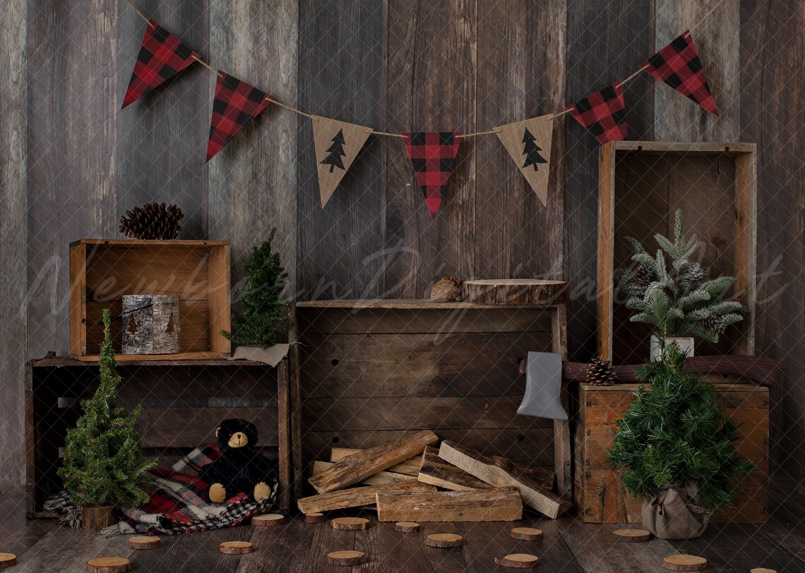 Lumberjack Backdrop, Printable Backdrop, Digital Drop, Buffalo Plaid ...